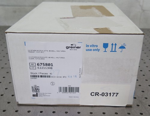 R199435 Box of Greiner UV-Star Microplate 96 Well Half Area Clear 10Pcs ...