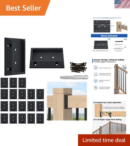 20Pcs Deck Railing Brackets Connectors Rail Support Kit for 2X4(1.5"×3. ...