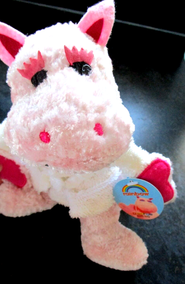 Rainbow George Pink Hippo Dressing Gown Robe Plush Teddy Toy Rare With ...
