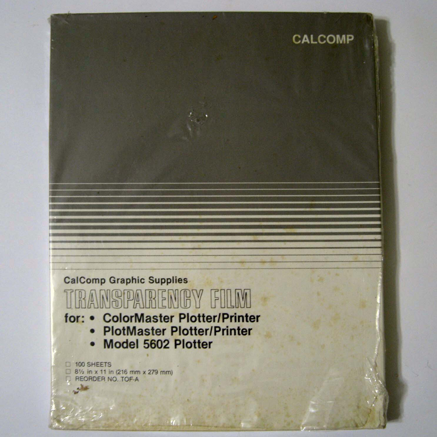 CalComp ® TOF-A Transparency Film For Printer Plotter - Box Of 100 ...