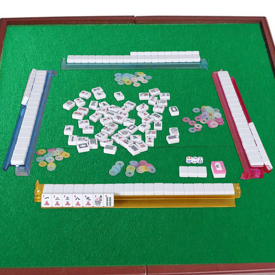 American Mahjong Set 166 Tiles 4 Colors Pushers/Racks Mahjong Set W ...
