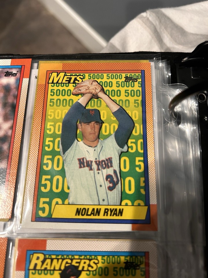 1990 Topps - Nolan Ryan 5000 Strikeout set (5 cards, Rangers error card ...