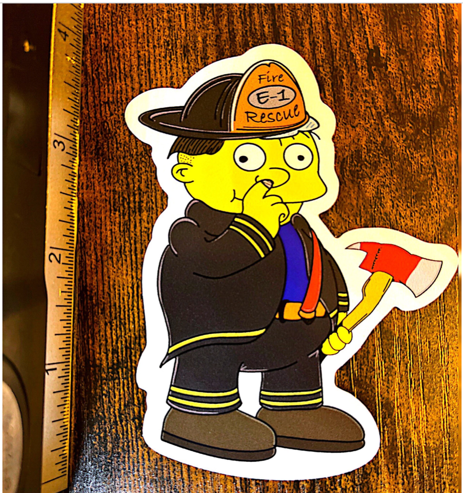 Ralph Wiggum Firefighter - Simpsons - Vinyl Decal Sticker x2 | eBay