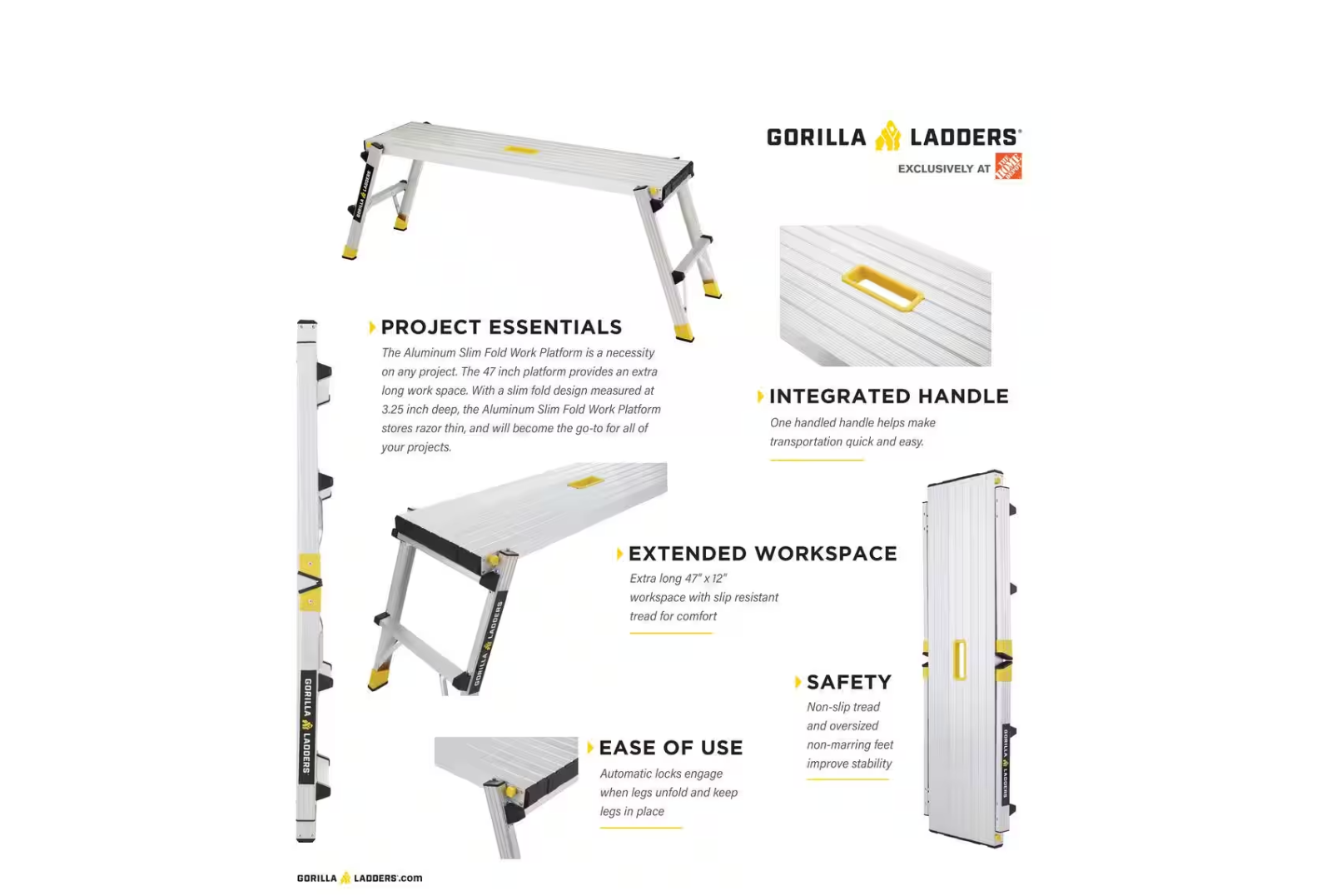 Gorilla Ladders GLWP-47 Slim-Fold Work Platform for sale online | eBay