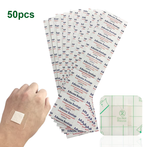 50PCS 38*38Mm Transparent PU Square Band-Aid Waterproof Adhesive ...