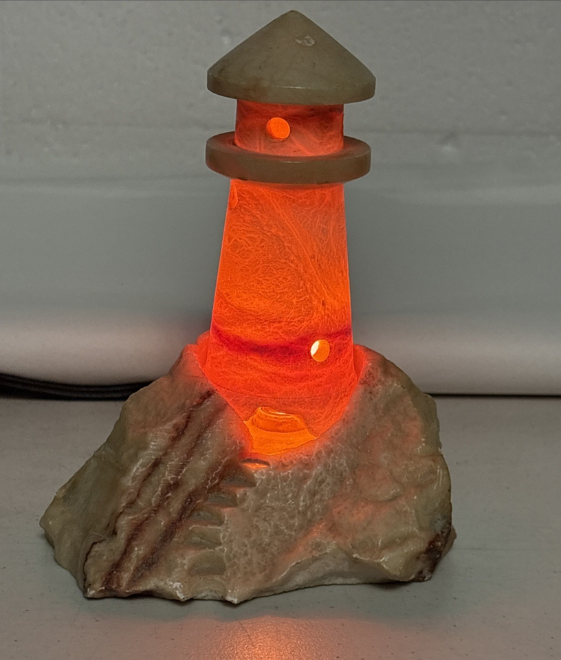 Vintage Alabaster Lighthouse Lamp Night Light Cream Beige 7” | eBay