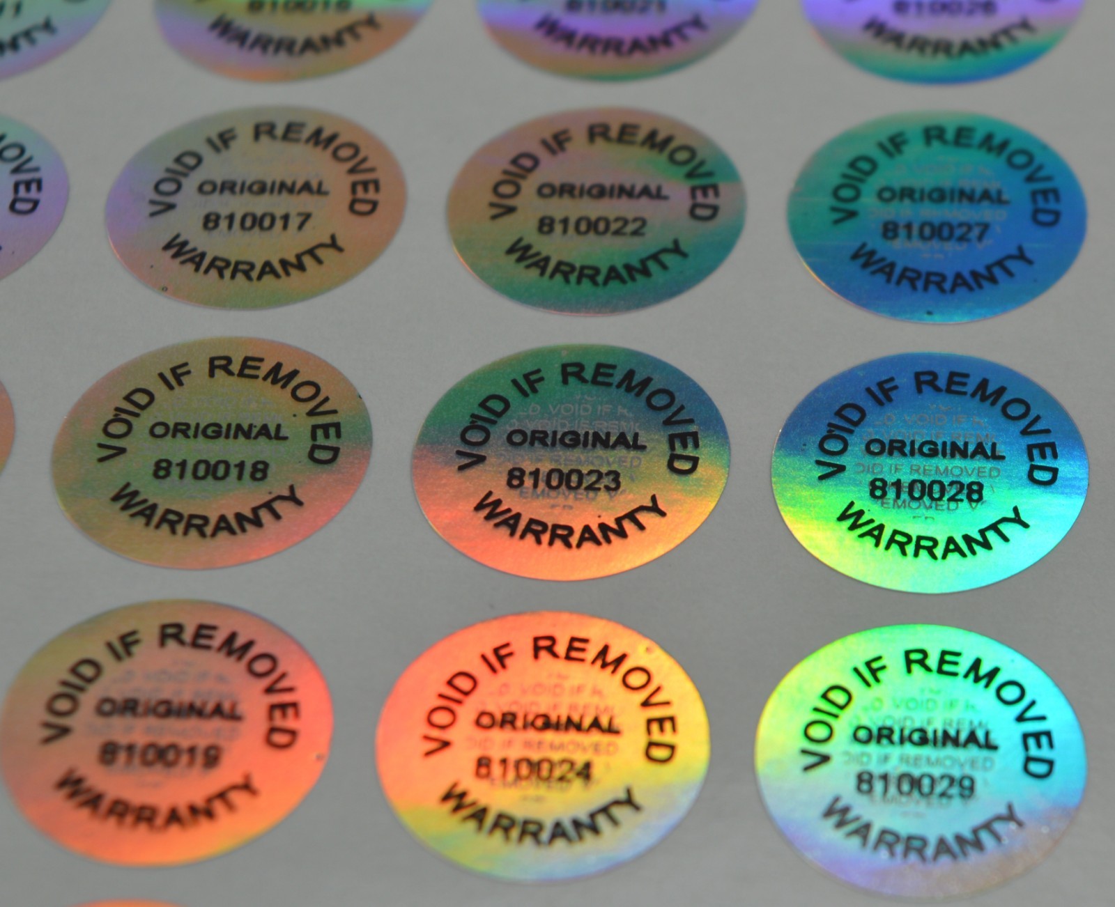 Hologram Warranty Stickers Tamper Proof Labels Security Seal Void ...