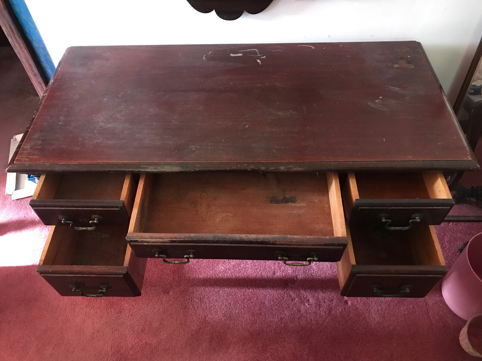 Vintage Antique Makeup Table Vanity All Wood 1940's | eBay