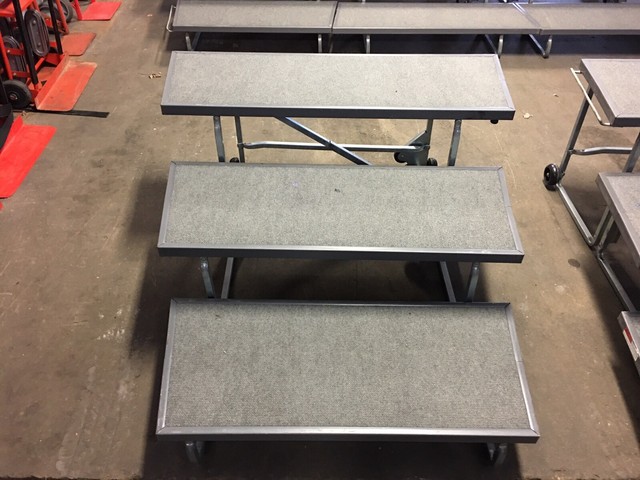 Set of 3 Wenger Choir Choral Risers Tourmaster 3 Step Grey Clean School ...