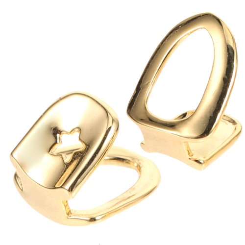 2 Pcs Golden Teeth Cap Rapper Costume Accessories Grill Miss Tooth ...