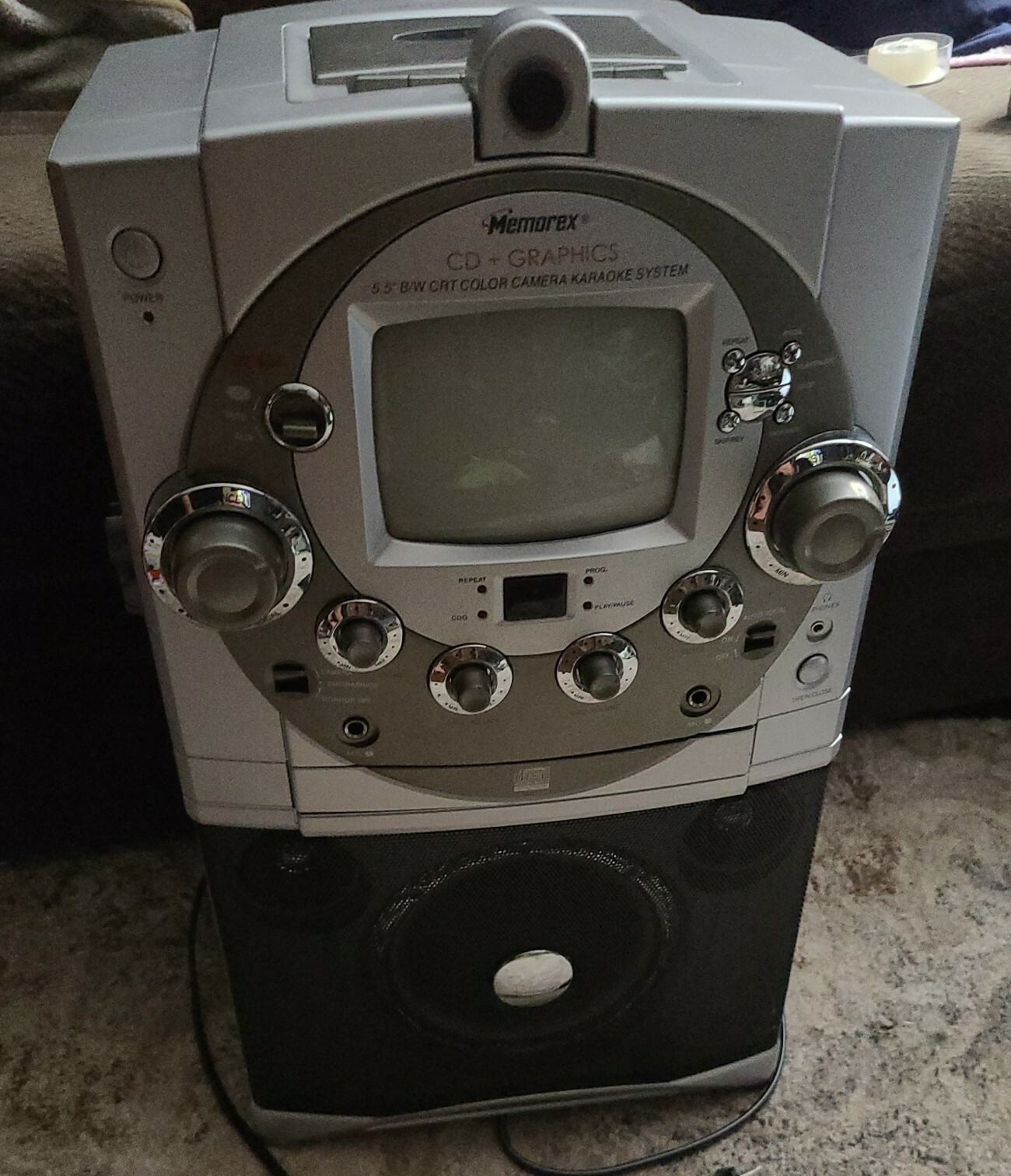 Memorex MKS8580 CD-G Cassette Tape 5.5'' B/W CRT Camera Karaoke System ...