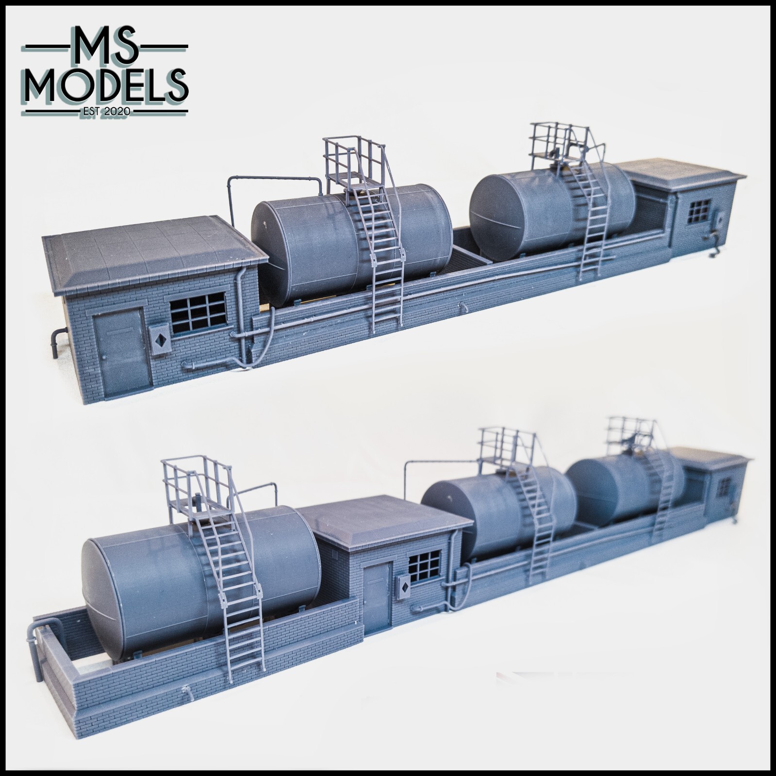OO/O Gauge Fuel Depot Buxton Kit 2/3 tanks for Model Railway Layout ...