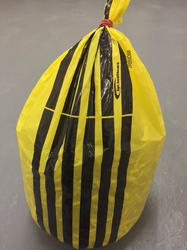 Yellow Clinical Waste Tiger Stripe Bag Yellow Tiger Stripe waste bag ...