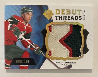 2012/13 Jason Zucker Ultimate Debut Threads Rookie RC Patch 69/100 Wild ...