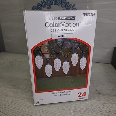 Gemmy LED Lightshow Color Motion C9 Light String White 24 Ct NEW SEALED ...