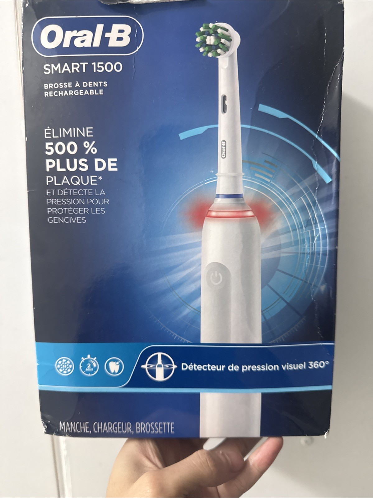 Oral-B Smart 1500 Electric Power Rechargeable Battery Toothbrush, White ...