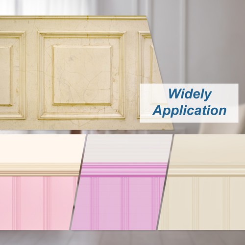 3D Wall Edging Self-Adhesive 362"x3.1" Peel Stick Molding Trim, Gold ...