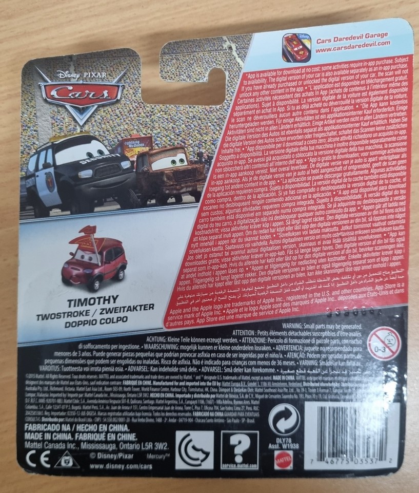 Disney Pixar Cars - TIMOTHY TWOSTROKE - #3/11 LA SPEEDWAY - 2016 SERIES ...