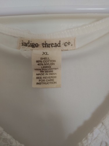 Indigo Thread Co Sz XL White Crochet Sleeveless Maxi Dress Boho Beachy ...