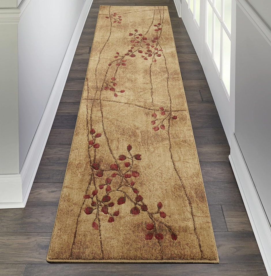 Home Somerset Latte 2'3" x 10' Area Rug - Easy Clean, Non Shedding, Bed ...