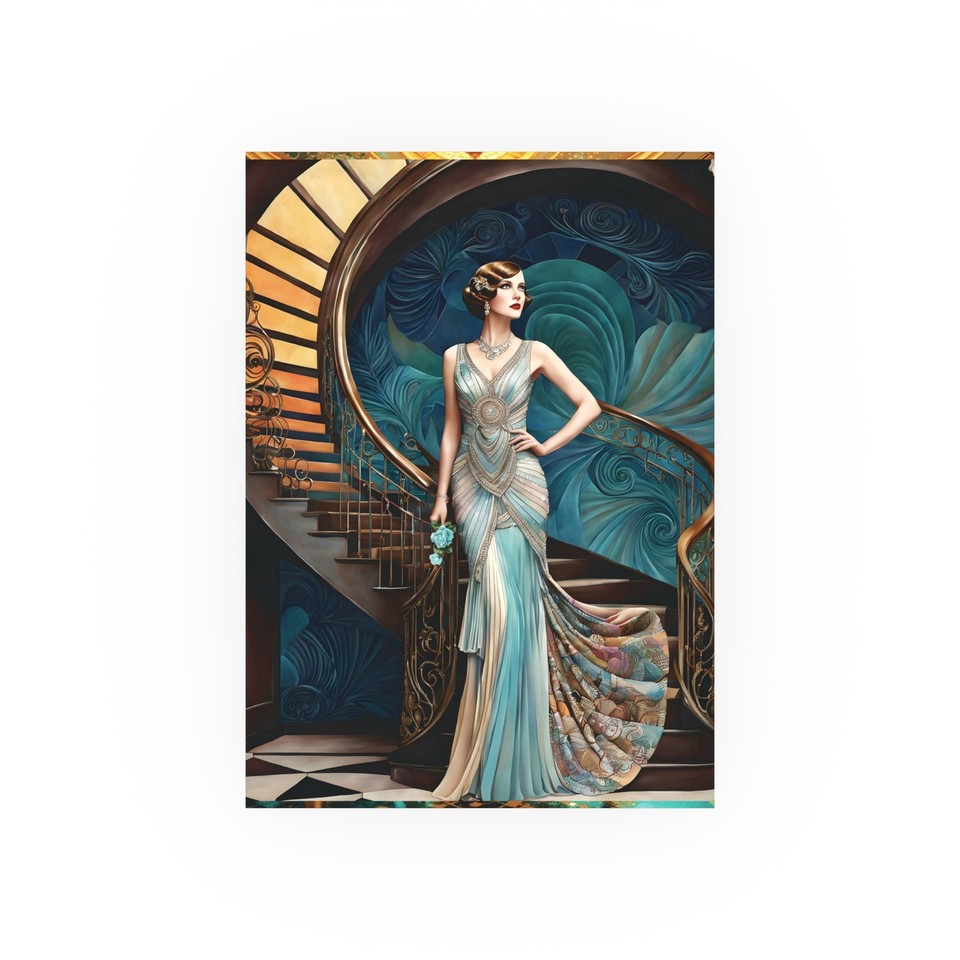 Gatsby Girl Flapper Art Deco Painting Print Wall Art 1920s Retro ...