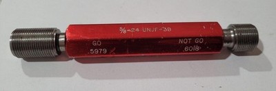 5/8-24 UNJF-3B GO & NO GO Thread Plug Gage Go P.D. .5979 & NoGo P.D ...