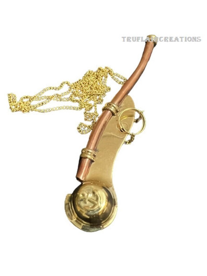 traditional Navy Whistle Solid Brass Boatswain (Bosun) Whistle Pipe ...