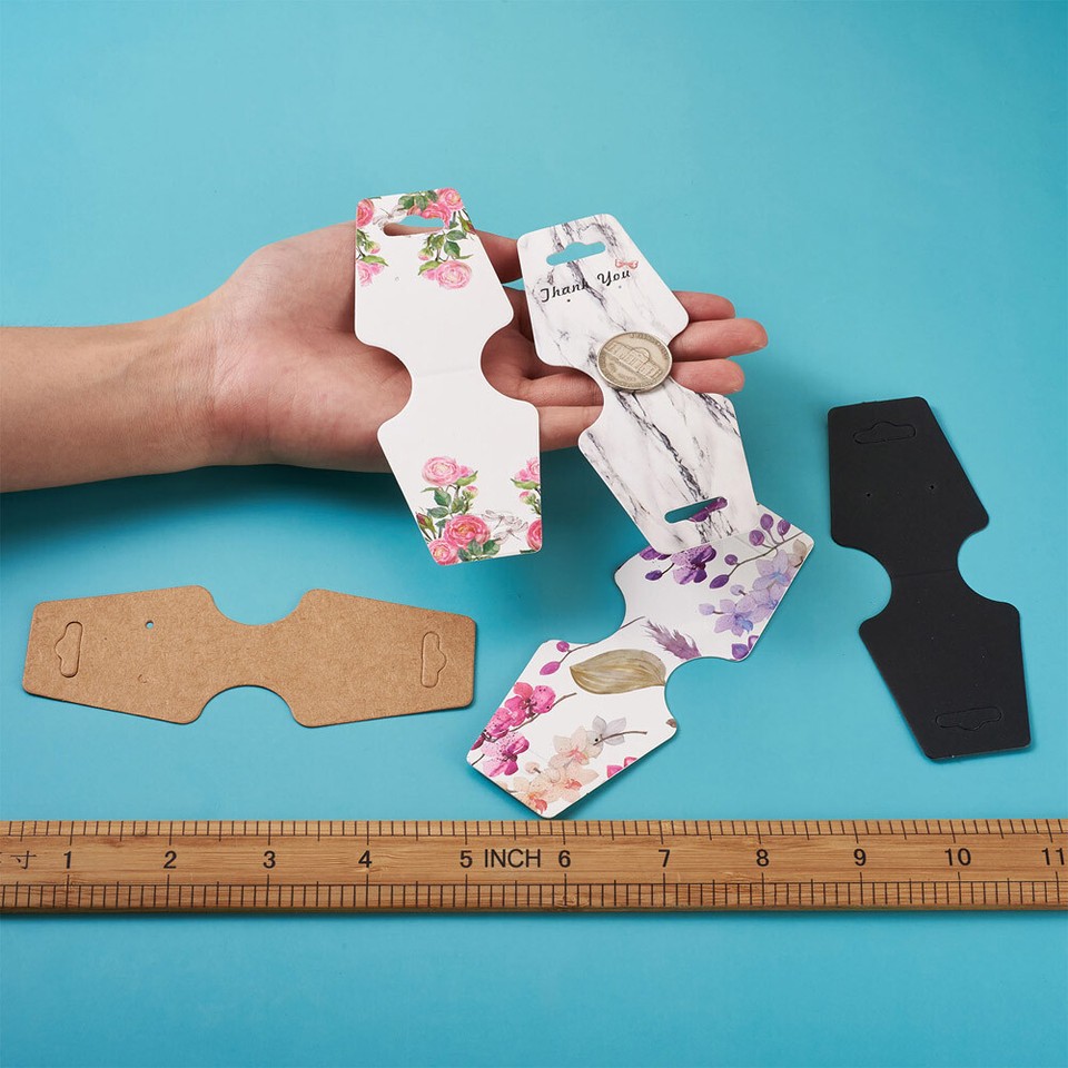 1Set Cardboard Fold Over Paper Display Hanging Cards Used For Necklace ...
