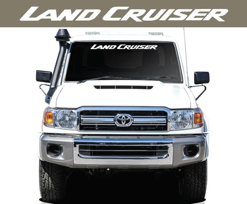 Land cruiser Windscreen Banner - 900mm wide - White - Australian made ...