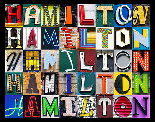 HAMILTON Name Poster featuring photos of actual sign letters | eBay