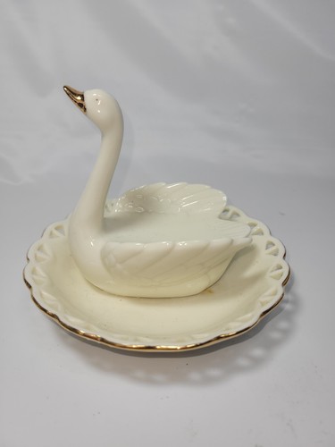 Vtg AVON Bone China Off White SWAN RING & Trinket DISH 4.5" TALL | eBay