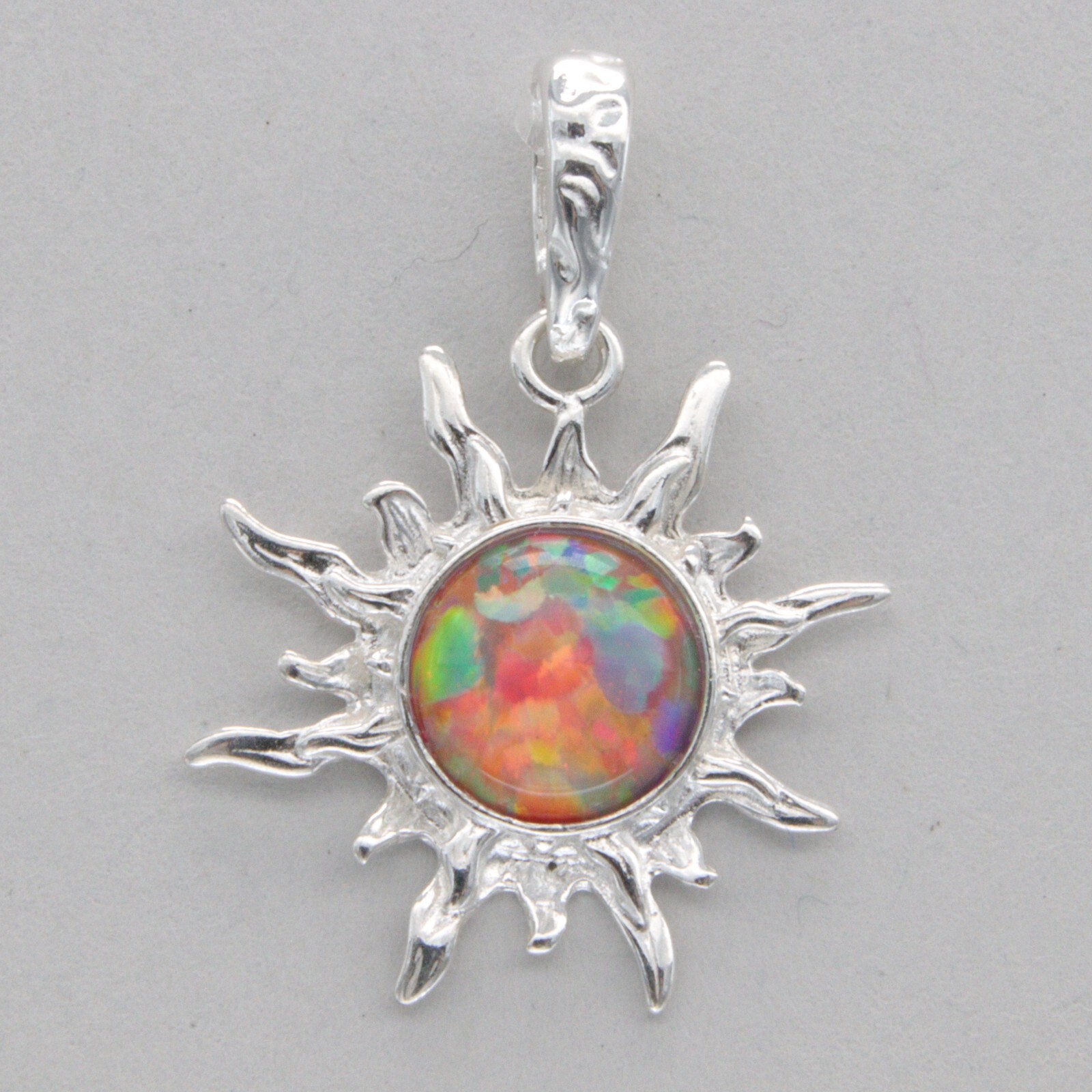 Purple FIRE OPAL Sun Pendant - 925 STERLING SILVER #124e | eBay