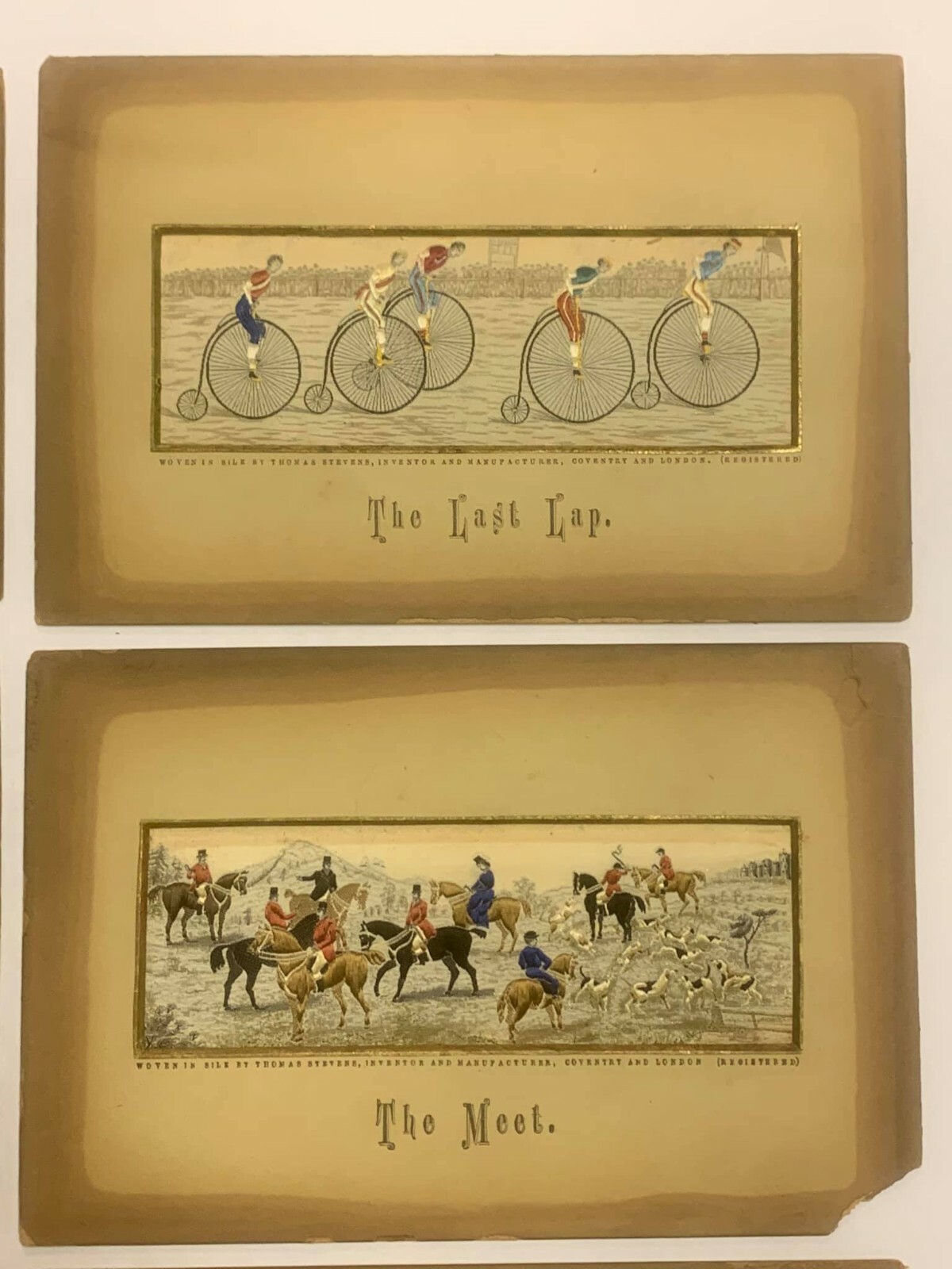 Set of 9 Antique Stevengraph Pure Silk Woven Pictures | eBay