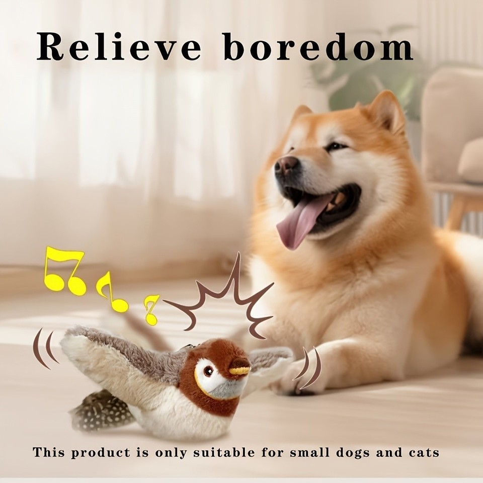 Electronic Interactive Flying Bird Cat Toys USB Pet Simulation Sparrow ...