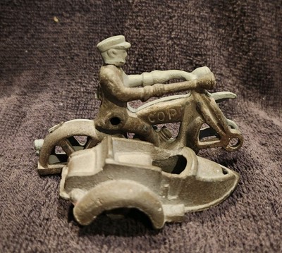 Vintage Cast Iron Hubley Cop Motorcycle W/Sidecar Restoration Project ...