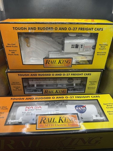 MTH RailKing NASA Lot – Tank Cars & Crane Car Set O Gauge 30-73332 ...