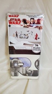 STAR WARS VIII Wall Decals BB-8 R2D2 Spaceship Room Decor Sticker Force ...