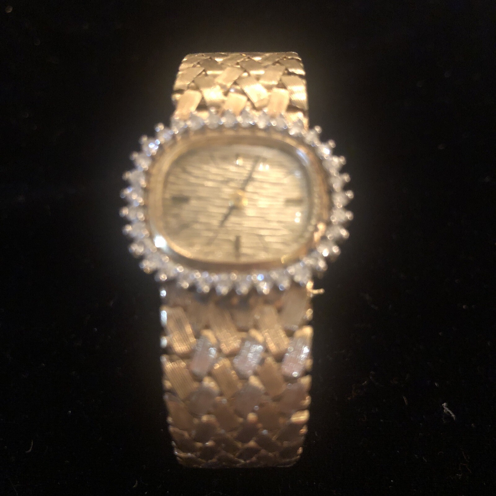 VERANO SEMAG ladies 14kt yellow gold & Diamond watch Woven YG Gold Band ...