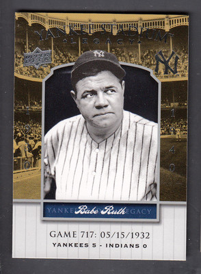 Babe Ruth 2008 Upper Deck Yankee Stadium Legacy Card #717 | eBay