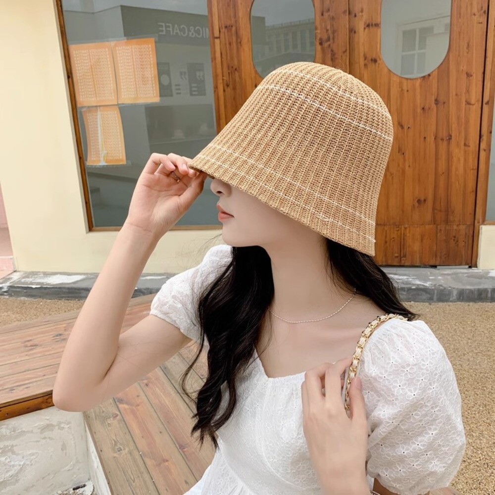 Simple Women's Hats Ins Bucket Hat Fashion Knitted Cap | eBay