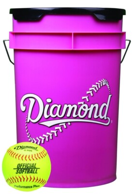 Diamond 18 Softballs Pink Bucket Combo with 11-inch Softballs (includes ...