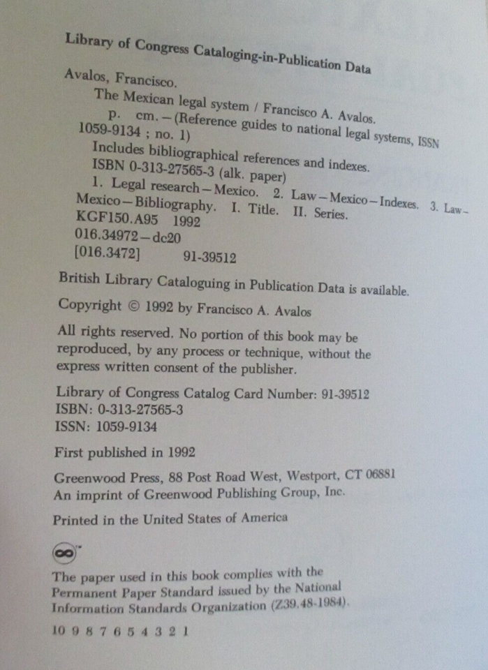 The Mexican Legal System Vo1 1 Reference Guides to National Legal ...