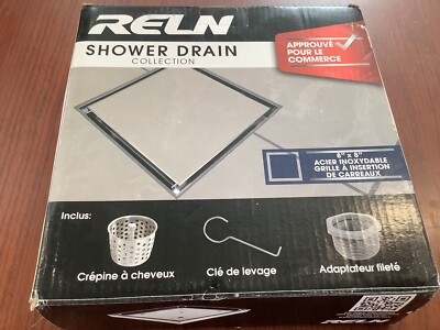 NEW Open Box RELN Square Shower Drain 8”x 8" Stainless Steel Tile ...