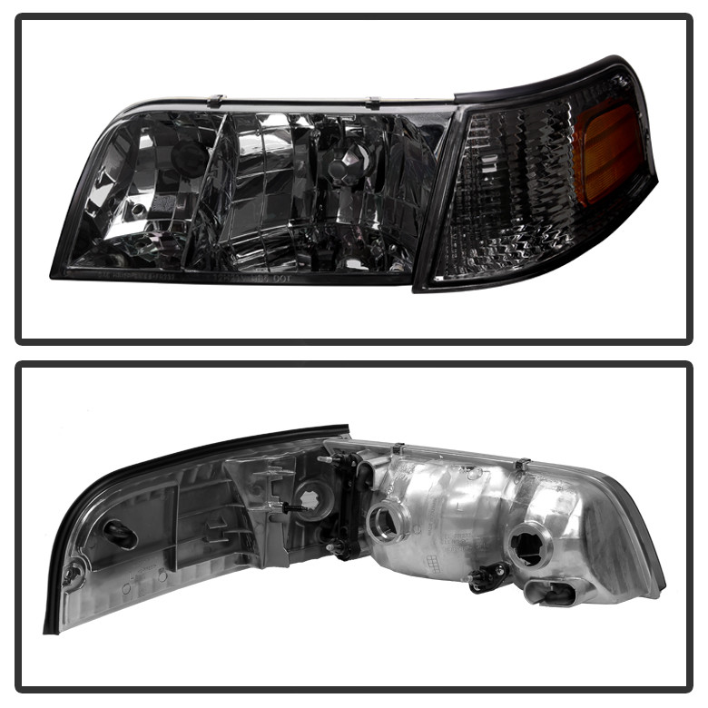 Smoked 1998-2011 Ford Crown Victoria Headlights+Corner Signal Lights ...