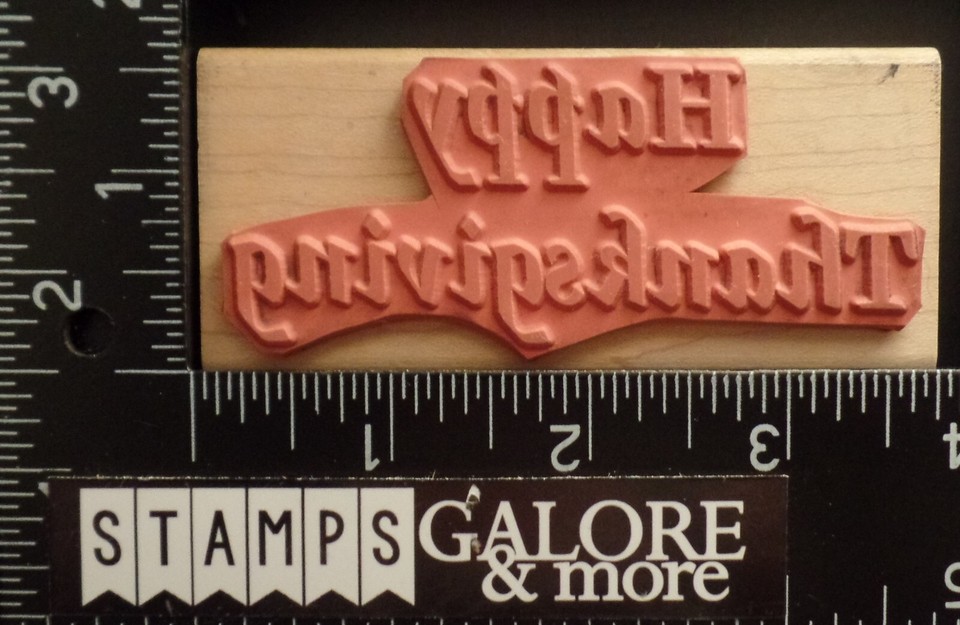 The Stamp Pad Co Rubber Stamps HAPPY THANKSGIVING GREETING WISHES ...
