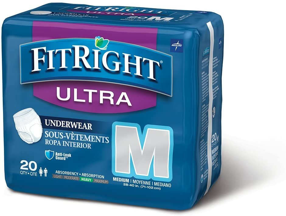 Medline Fitright Ultra Unisex Pull Up On Incontinence Underwear Diapers ...