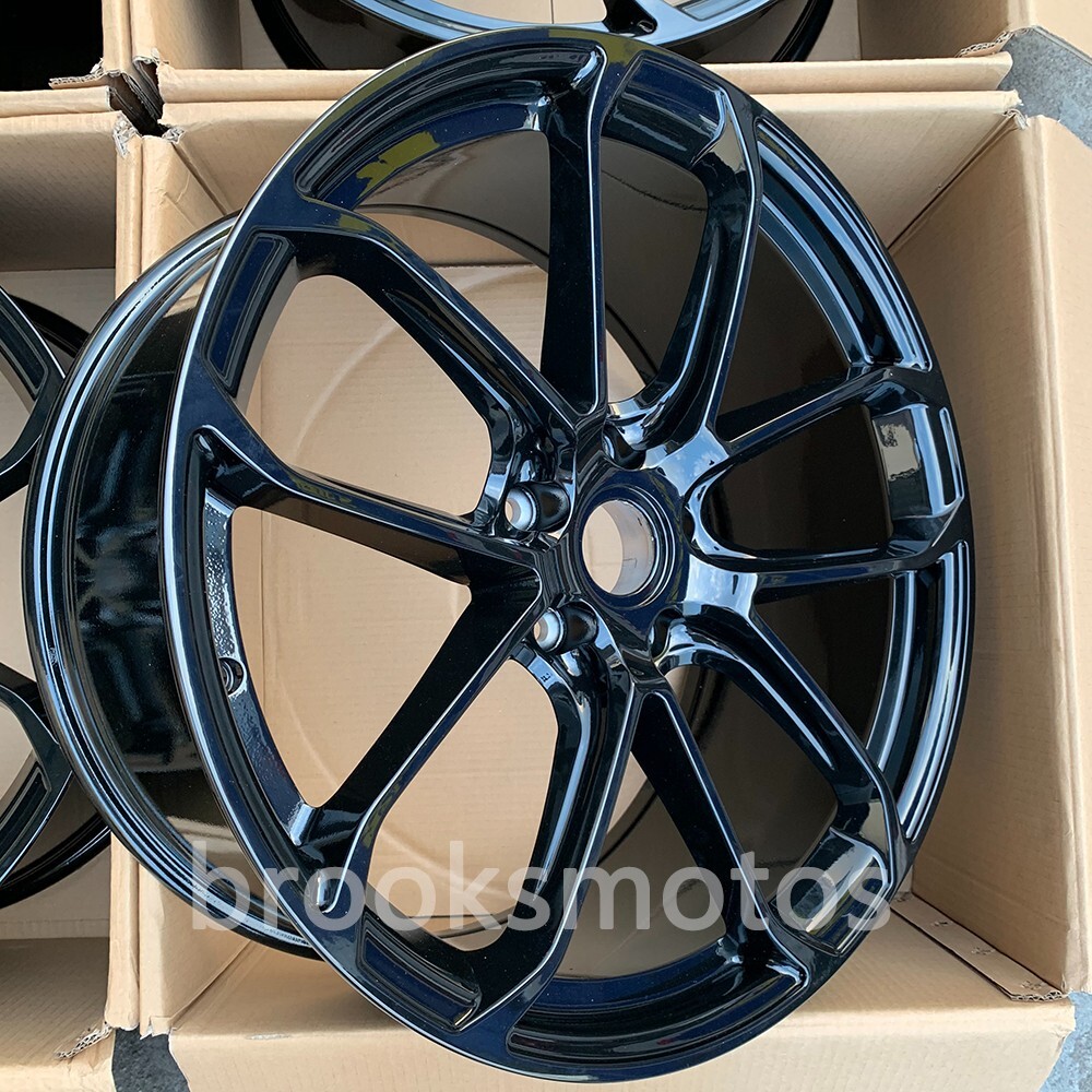 22" NEW TWIN 5 SPOKE GLOSS BLACK STYLE WHEELS RIM FOR PORSCHE MACAN | eBay