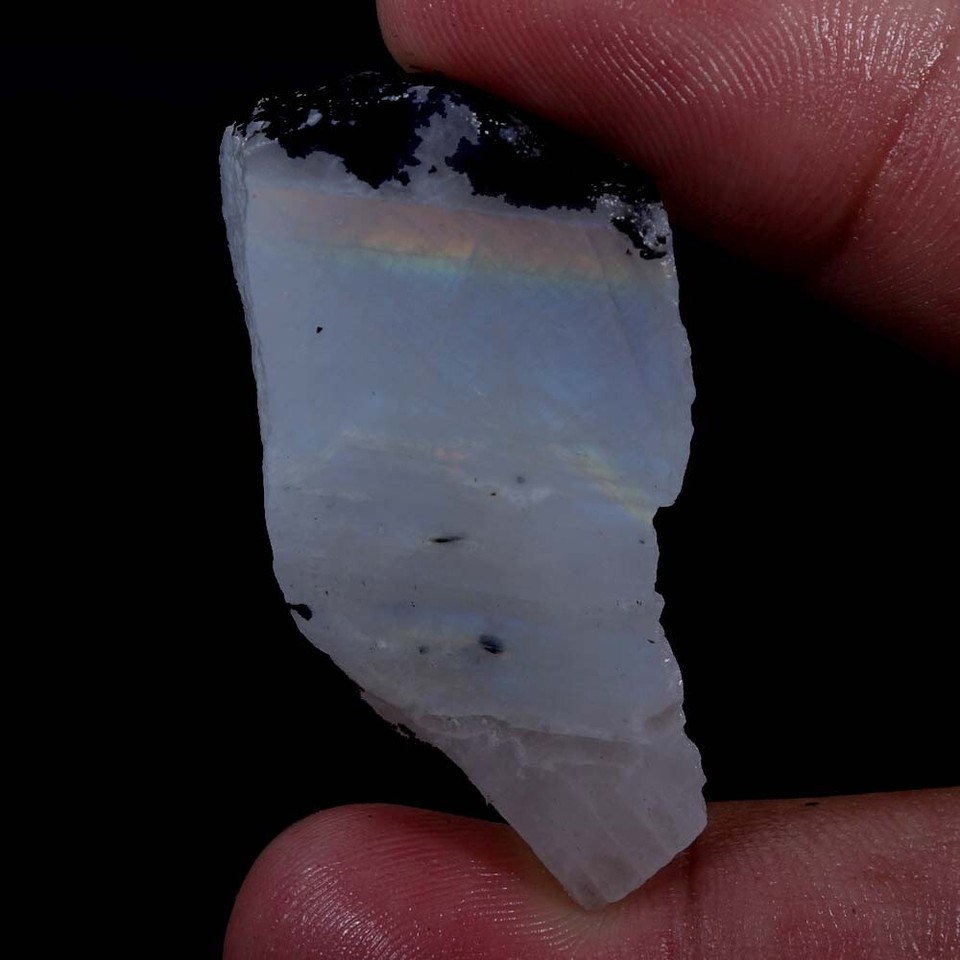 Blue Fire Rainbow Moonstone Rough Slab Gemstone Material 100% Natural ...