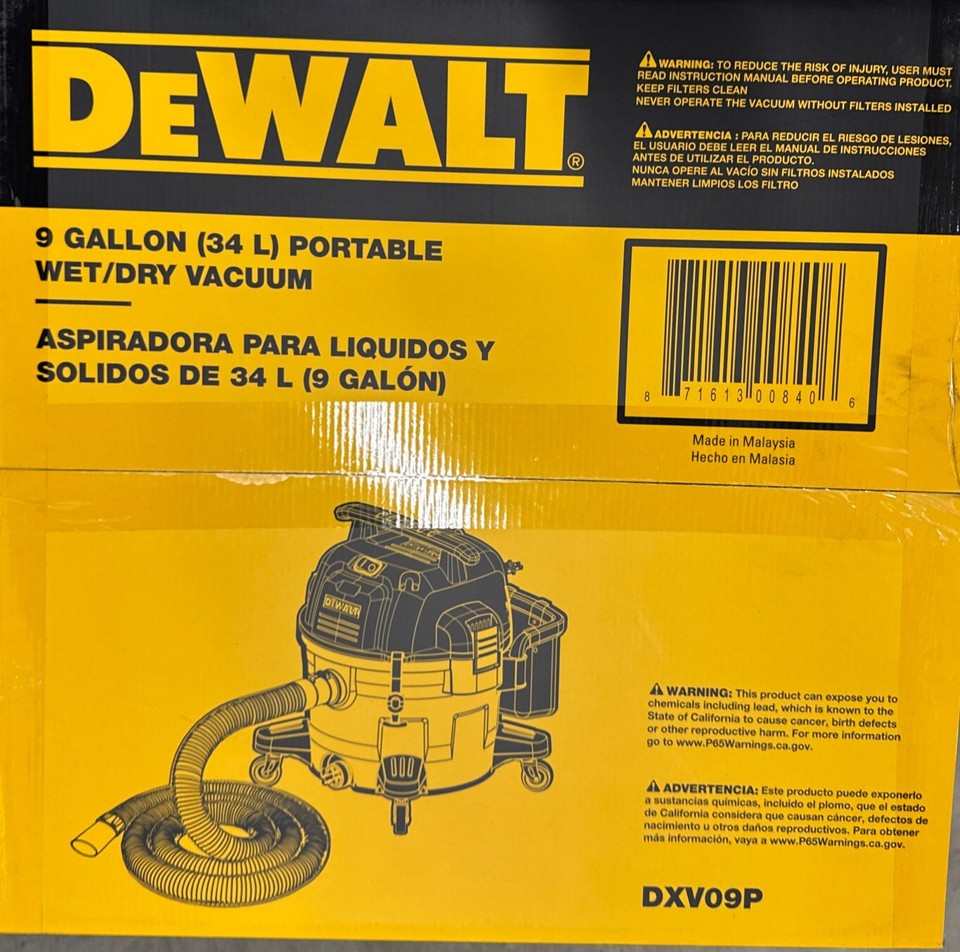 Brand NEW! DEWALT DXV09P, 9-Gallons 5-HP Wet/Dry Shop Vacuum ...