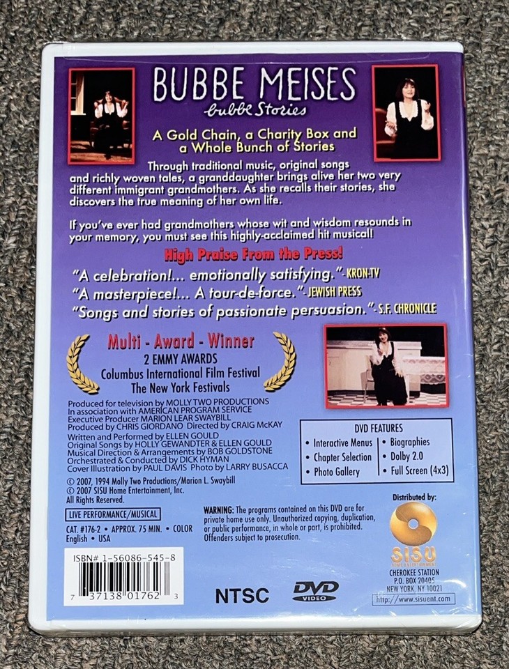 Bubbe Meises DVD (1994) Brand NEW Sealed! Ellen Gould Jewish ...